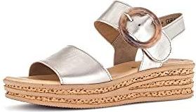 Gabor Sandales à lanières pour femme, chaussures ouvertes, chaussures de plage, plate-forme, semelle plateau, semelle épaisse, poudre, 37,5 EU / 4,5 UK, bei