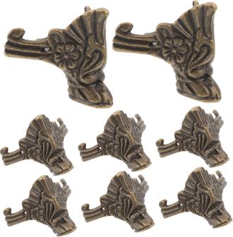 Soimiss 8 St&uuml;ck Antike Dekorative M&ouml;bel f&uuml;&szlig;e aus Zinklegierung Robuste Schmuckschatullen eckschutzf&uuml;&szlig;e Einfach zu Montieren Vintage Stil f&uuml;r Holzkisten und M&ouml;