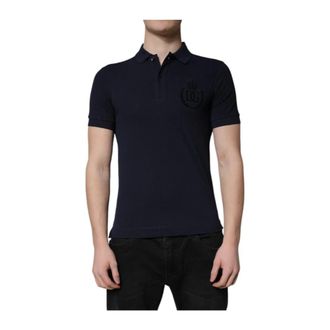Dolce & Gabbana Besticktes Logo Poloshirt - - Tops - Herren - Blau - XS