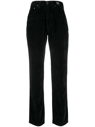 Versace pantalon droit texturé (années 1990) - Noir