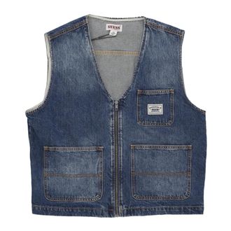Guess Denim Vest Originals Dark Wash - - Jackets - Herren - Blau - M