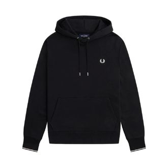 Fred Perry Homme, Sweatshirts et sweats &agrave; capuche, Noir, Taille: L Tipped Hooded SweaT-shirt
