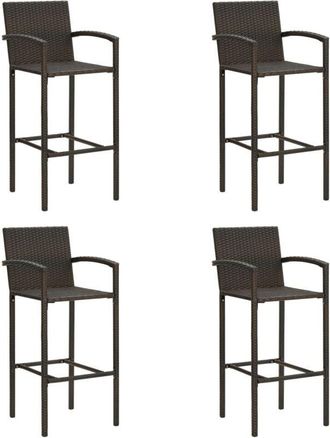 vidaXL Vidaxl - Tabourets de bar lot de 4 marron r&eacute;sine tress&eacute;e
