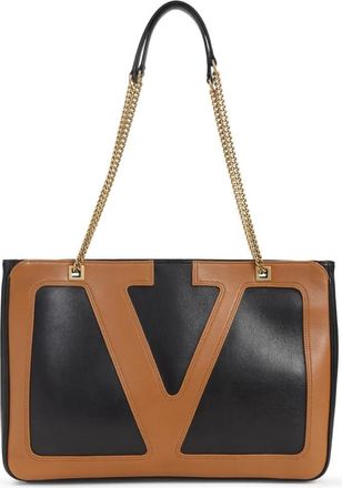 Valentino Garavani Shopper & Totes - Black Lambskin Leather Viva Superstar Medium Tote - Gr. unisize - in Braun - für Damen