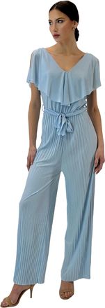 Elara Damen Jumpsuit V-Schnitt 1205 Lightblue