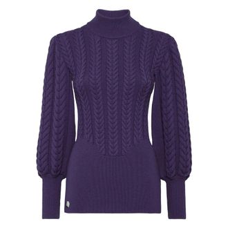 Philipp Plein Femme, Pulls, Violet, Taille: 36 FR Wool Turtleneck LS Basic