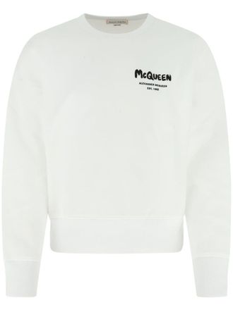 Alexander McQueen sweat à logo imprimé - Blanc