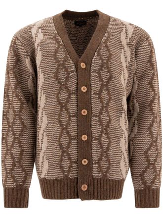 Beams Plus cardigan en jacquard - Marron