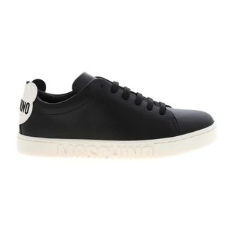 Moschino Schwarze Leder Teddy Bear Sneakers - - Shoes - Damen - Schwarzk - 36 EU