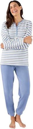 Damart Pyjama Thermolactyl Maille Polaire Femme Bleu Taille 54-56 (XXL)