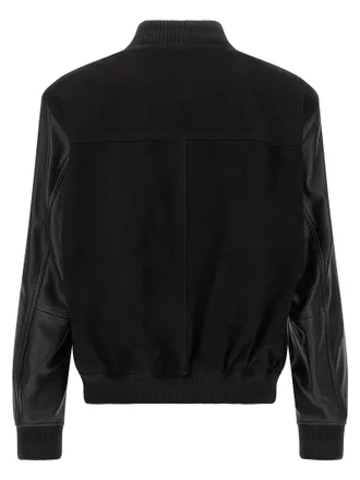 HUGO BOSS Textured Microfiber Bomber Jacket - Black