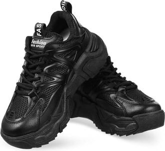 Frcolor Sneakers Femme &agrave; Lacets Semelle &Eacute;paisse Confortables et Antid&eacute;rapantes Chaussures de Sport Mode