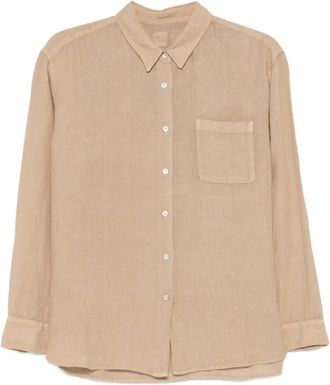 120% Lino Femme, Blouses et Chemises, Brun, Taille: 40 FR Chemise en lin