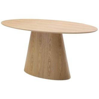 Vente-Unique Vente-unique - Table &agrave; manger 6 personnes placage fr&ecirc;ne - Naturel clair - antelada