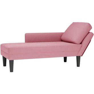 vidaXL Chaiselongue mit Kissen und Rechter Armlehne Rosa Samt - Vidaxl