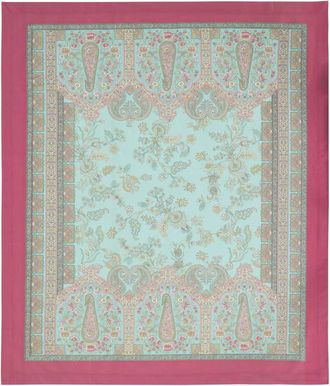 Bassetti Indian Roses Tischdecke - Jacquard aus 100% Baumwolle in der Farbe Turchese T1, Maße: 140x170 cm - 9332384