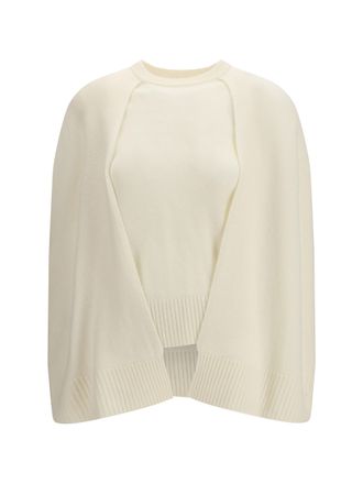 Toteme Womens Cashmere Poncho Sweater Ecru (capra Hircus)