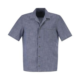PESERICO Homme, Chemises, Bleu, Taille: S Chemise &agrave; manches courtes col camp