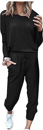 Generic Survêtement Femme Ensemble de Sport Sweatshirt + Pantalon Sportswear Deux Pièce Tenue Yoga Pyjama Outwear Loungewear 2 Pièces