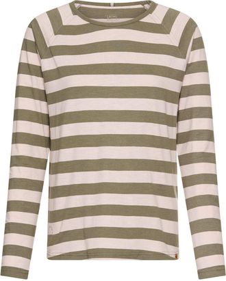 Camel Active Damen Gestreiftes Langarmshirt mit Raglanärmeln Lilarosa, Womenswear-M