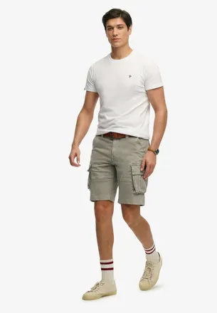 Superdry Cargobermudas SUPERDRY CORE CARGO SHORT, Herren, Gr. 28, N-Gr, light khaki gr&uuml;n, Web, Obermaterial: 98% Baumwolle, 2% Elasthan, unifarben, straight fi
