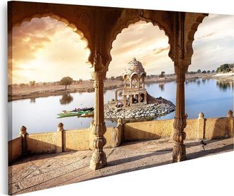 Islandburner Bild auf Leinwand Tempel auf dem Wasser in Indien Bilder Wandbilder Poster GAXN-1P