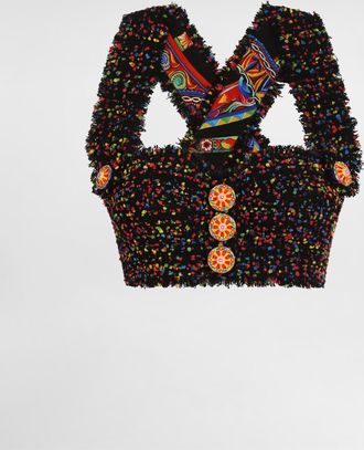 Dolce & Gabbana Top Aus Tweed - Frau Blusen Und Tops Mehrfarbig 42