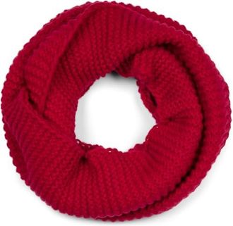 styleBREAKER &Eacute;charpe unisexe en tricot Loop Unicolore avec motif de vagues, chaude &eacute;charpe en tricot dhiver, &eacute;charpe tubulaire 01018169, couleur:Bordeaux-rouge
