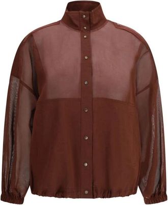 Brunello Cucinelli Femme, Blouses et Chemises, Brun, Taille: 38 FR Cotton Graphic SweaT-shirt