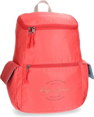 Pepe Jeans London Yoga Anpassbarer Rucksack Rot 33x44x19 cms Polyester für 15,6-Laptop 25.92L