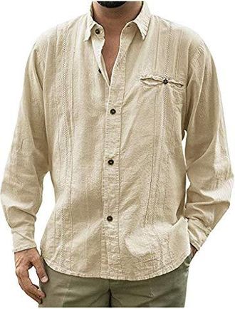 Generic Chemise thermique pour homme Automne Hiver Chaud Col Turn-Down Solid Top Casual Blouse Manches Plage Hommes Mode Manches Longues Blouse pour Maison In