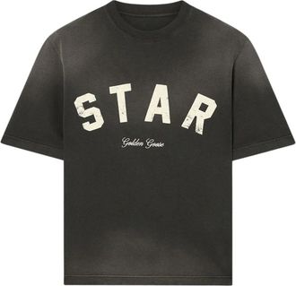 Golden Goose Femme, Tops, Gris, Taille: S T-shirt ras du cou &agrave; slogan