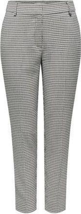 Only Onllettie MW Check Cigarette TLR Pantalons, Noir/Carreaux : Pierre Ponce et Cloud Dancer, 36W x 32L Femme