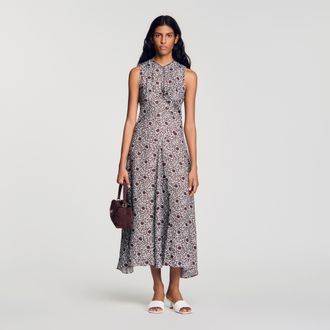 Sandro Langes Kleid mit Margeritendruck