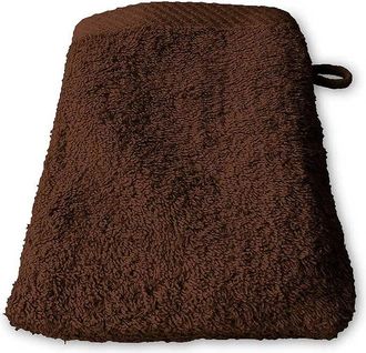 Lanudo Pure Line Waschlappen Waschhandschuh 100% Baumwolle 21 x 15 cm, Farbe Braun