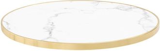 Oviala Plateau de table contreplaqué revêtement stratifié marbre Blanc/Doré
