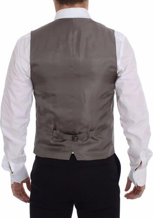 Dolce & Gabbana Mens Beige Cotton Dress Vest Blazer Jacket