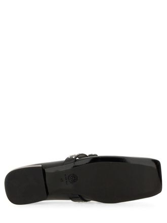 Versace Ribbon and Stud Detail Ballet Flat - Black