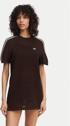 adidas Strickkleid Knitted Crochet KE0203 Braun Loose Fit