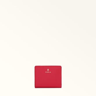 Furla Camelia Kompaktes Portemonnaie S Ruby Rot Strukturiertes Leder Damen