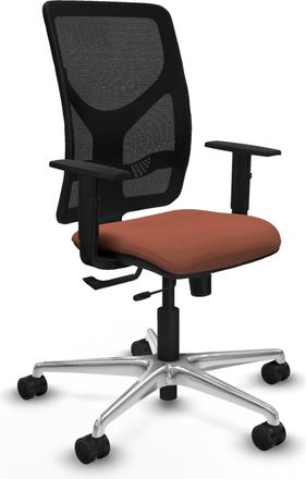 Piqueras y Crespo Schreibtischstuhl mit Armlehnen und hoher R&uuml;ckenlehne, Kaffeefarben, h&ouml;henverstellbare Lendenwirbelst&uuml;tze, ausgestattet mit Syncro/Traslack und Schnei