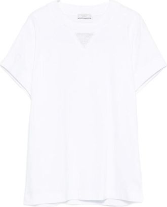 PESERICO Femme, Tops, Blanc, Taille: 40 FR T-shirt &agrave; Col Rond avec D&eacute;tail en V