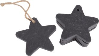 Nicola Spring Schiefer Weihnachtsbaumdekorationen - 7 X 7,5cm - Stern - Pack Von 6