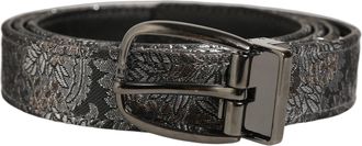 Dolce & Gabbana Floral Jacquard Belt - Silver