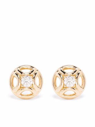 Loyal.e Paris boucles doreilles Perp&eacute;tuel.le en or recycl&eacute; 18ct pav&eacute;es de diamants