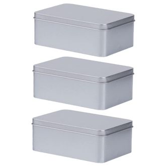 Garneck 3st&uuml;cke Blechdose Mit Deckel Aus Wei&szlig;blech Kleine Aufbewahrungskiste Rechteckiger Beh&auml;lter F&uuml;r Tee Kekse S&uuml;&szlig;igkeiten Und Trockenfr&uuml;chte