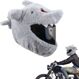 Generic Hart - M&uuml;tzenschutz aus Pl&uuml;sch in Hai-Form, weich und bequem, gute Passform, Motorradhut
