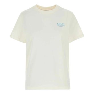 A.P.C. A.p.c., Homme, Tops, Blanc, Taille: XL T-shirt en coton avec code de designer