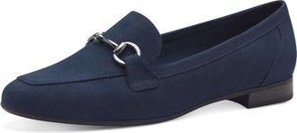 Marco Tozzi Damen Loafer ohne Absatz Vegan mit Schnalle, Blau (Navy), 40 EU