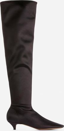 Arket Overknee-Stiefel Aus Satin -Braun
